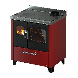 Cadel 7022228 Smart 80S Cucina Combustibile legna 7,5 Kw A+ Metallo Rosso