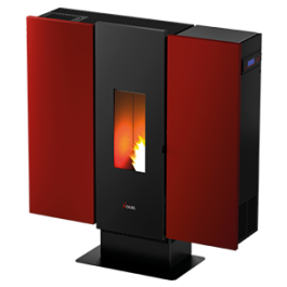 Cadel Wall 3 Plus, 10 kw Stufa a pellet Air Plus Metallo Rosso